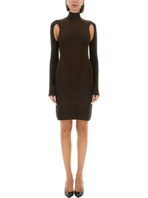 Helmut Lang Air Turtleneck Dress - Dark Brown