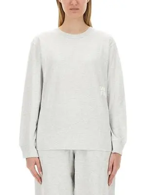 Alexander Wang Alexanderwang.t Sweatshirt With Logo Grey