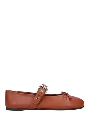 Miu Miu Strap Detail Ballet Flats - Brown