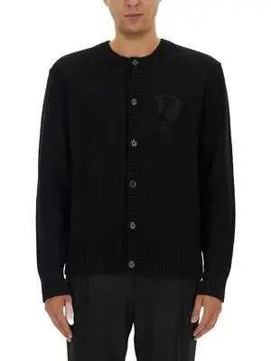 Dolce & Gabbana Buttoned Cardigan With Logo - Black