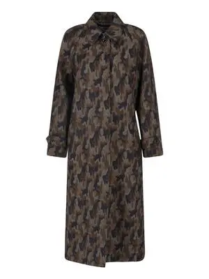 LARDINI Wool Coat With Belt - Multi
