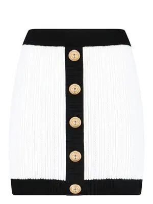 Balmain Viscose Blend Mini Skirt - White