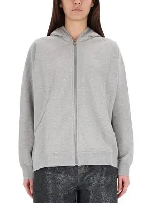 GANNI Teddy Zip-up Sweatshirt - Grey