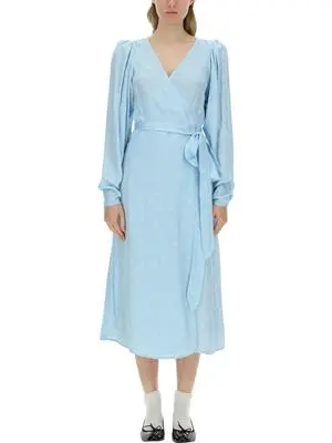 Remain Birger Christensen Dress With Bow - Blue