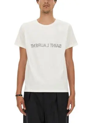 Saint Laurent Inverted Logo T-shirt - White
