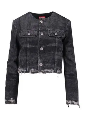 DIESEL De-graffy-fsh' Denim Jacket - Gray