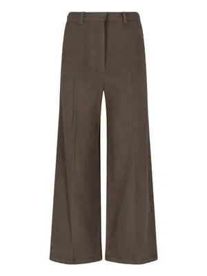 LOW CLASSIC Wool And Alpaca Blend Wide Leg Trousers - Purple