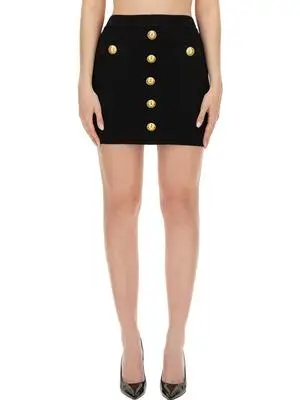 Balmain Mini Skirt - Black