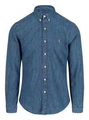 Gucci Denim Logo Shirt - Blue
