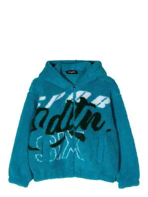 Dsquared2 Jacquard Fur Zip-up Hoodie - Azure