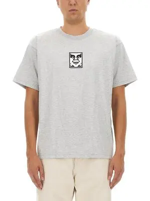 Obey T-shirt With Logo - Grey