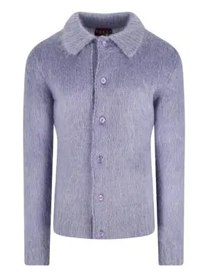 Gucci Mohair Blend Cardigan - Purple
