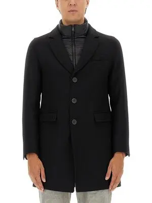 Herno Coat With Quilted Insert - Black