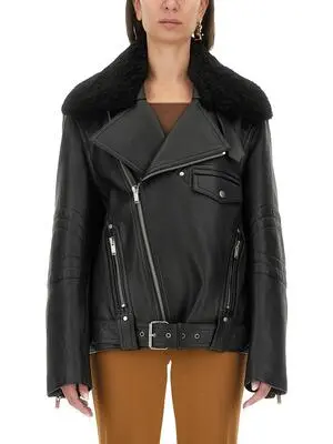 Saint Laurent Leather Biker Jacket - Black