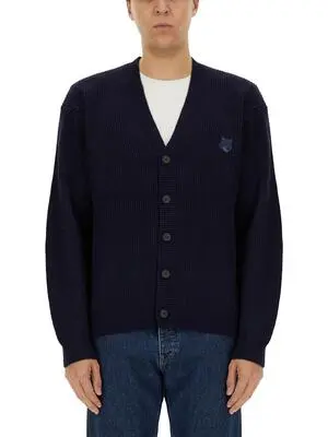 Maison Kitsuné Ribbed Cardigan - Blue