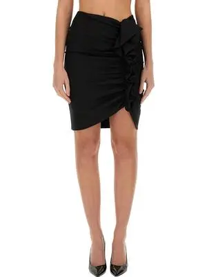 Nina Ricci Midi Skirt With Drape - Black