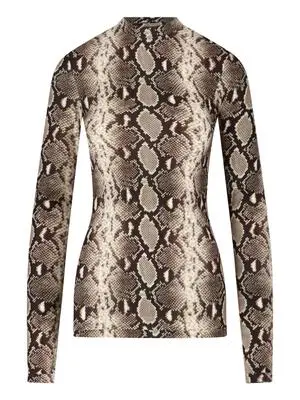 DURAN LANTINK Python Print Top - Brown
