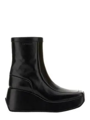 Raf Simons Ankle Boot With Square Toe - Black