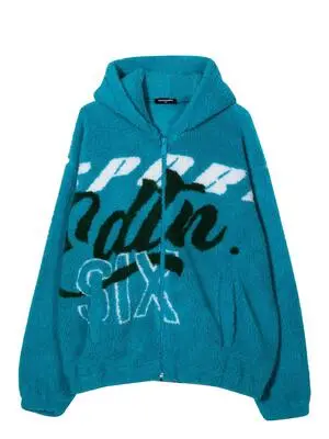 Dsquared2 Jacquard Fur Zip-up Hoodie - Azure