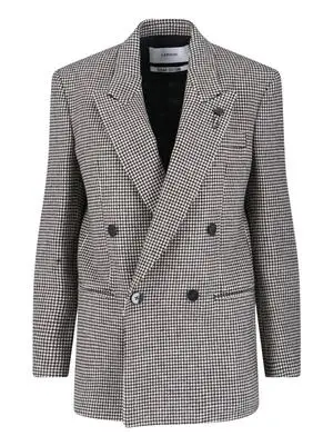 LARDINI Double-Breasted Wool-Blend Blazer