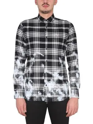 Philipp Plein Tartan Pattern Shirt - Black