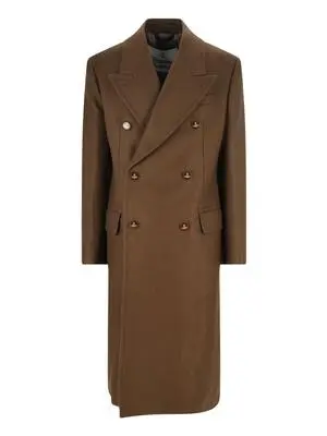 VIVIENNE WESTWOOD Double-breasted Wool And Cashmere Coat - Brown
