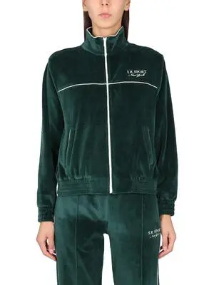 SPORTY & RICH Zip Sweatshirt - Green