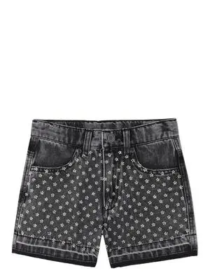 Marc Jacobs Floral Embellished Denim Shorts - Black