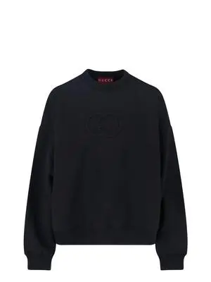 Gucci Gg Crew Neck Sweatshirt - Black