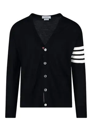 Thom Browne 4-bar Merino Wool Cardigan - Black