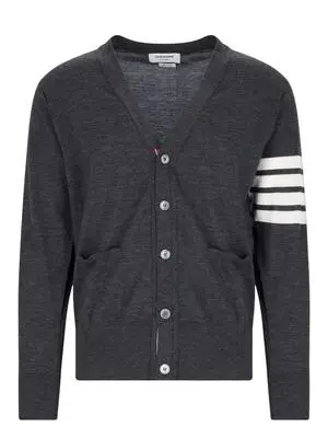 Thom Browne 4-bar Cardigan - Gray