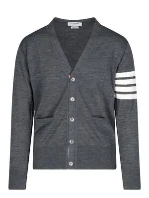 Thom Browne 4-bar Merino Wool Cardigan - Gray