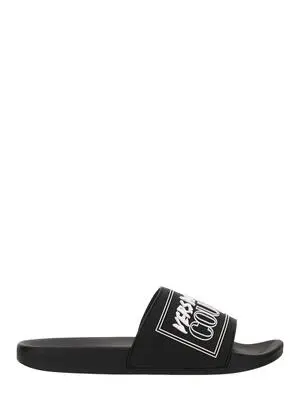 Versace Logo Slide Sandal - Black