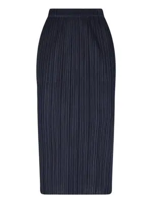 MAISON MARGIELA Pleated Midi Skirt Blue