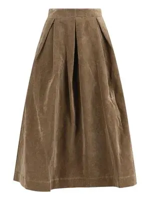 MAISON MARGIELA Pleated Midi Skirt Green