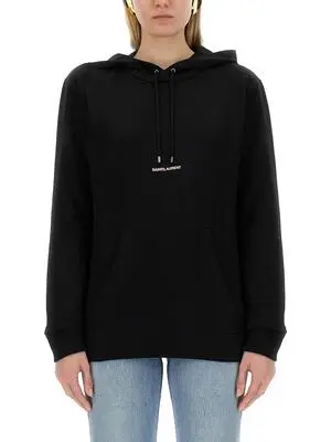 Saint Laurent Sweatshirt With Logo - Black