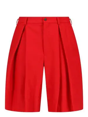 Comme Des Garçons Wool Straight Leg Shorts - Red