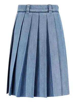COURREGES Denim Midi Skirt - Light Blue