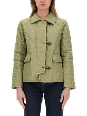 FAY 3-hook Nylon Quilted Jacket - Green