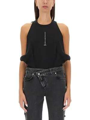 Alexander McQueen Ribbed Tank Top - Black