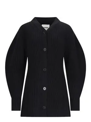 JIL SANDER Long Cardigan - Black
