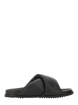 Rick Owens Leather Slide Sandal - Black