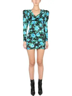 Alessandra Rich Mini Satin Dress - Multicolour