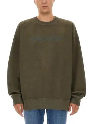 Alexander McQueen Sweatshirt With Logo - Military Green