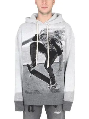 Palm Angels Hooded Shirt - Grey