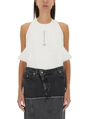 Alexander McQueen Ribbed Tank Top - White