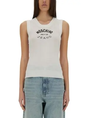 Moschino Inlay Logo Knit Top - White