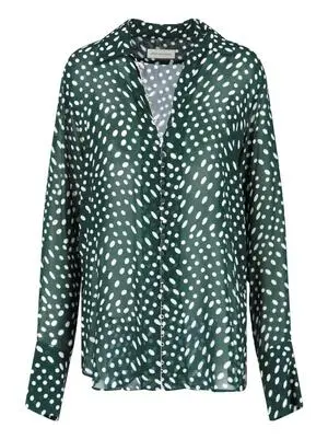 Aspesi Semi-Transparent Animal Print Shirt Green