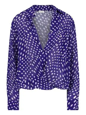 Aspesi Semi-Transparent Animal Print Shirt Purple