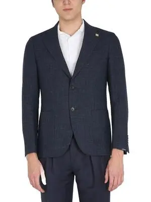LARDINI Single-breasted Jacket - Blue